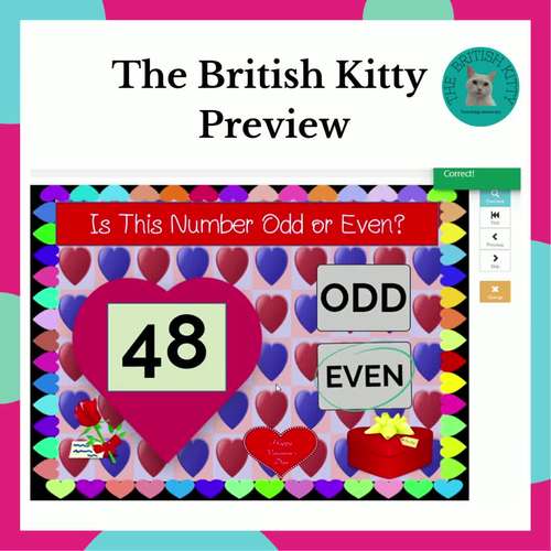 Valentine's Day Odd Or Even Math Boom Cards™ (50 cards) by The British ...