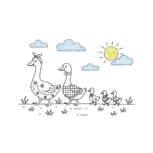 Printable Cute Cartoon Cozy Goose Coloring Page PDF Kids Activity by ...