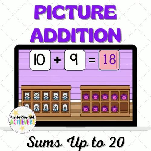 Picture Addition to 20 Boom Cards - Simple Single Digit Addition Back ...