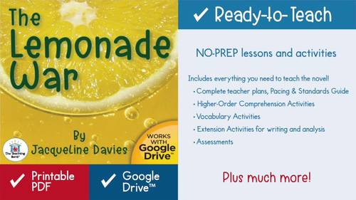 The Lemonade War Novel Study Book Unit by The Teaching Bank | TPT
