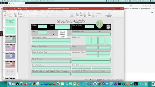 Student Profile Sheets Classroom Forms Editable Hot Air Balloons ...