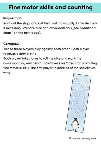 Fine motor and counting (Polar animals) by Sandia's Learning Place