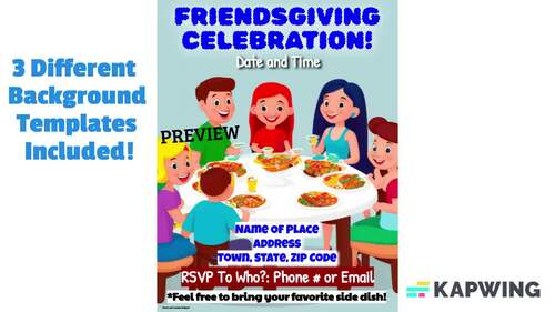 Friendsgiving Celebration Invitations THREE templates EDIT ON GOOGLE SLIDES