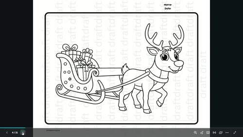 Holiday Reindeer Coloring Pages Packet 3rd grade crafts worksheets ...