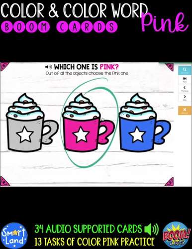 Learning Colors and Color Words digital cards | PINK by Smart Land ...