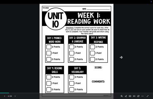 4th Grade Reading | Benchmark Advance Unit 2 | Daily Skills Practice ...