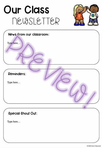 Editable Class Newsletter Templates by Ciara's Classroom | TPT