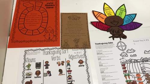 Thanksgiving ELA Differentiated Reading Centers by Amy Labrasciano
