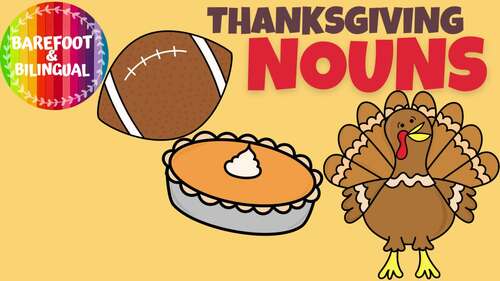 Thanksgiving Nouns Clipart | Grammar Thanksgiving Clipart | TPT