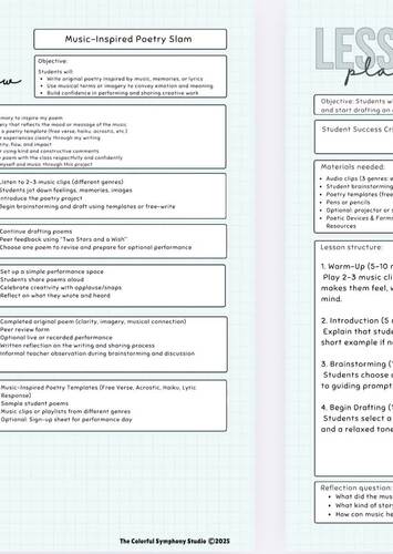 Music-Inspired Poetry Slam | Creative Writing + Music SEL Project ...