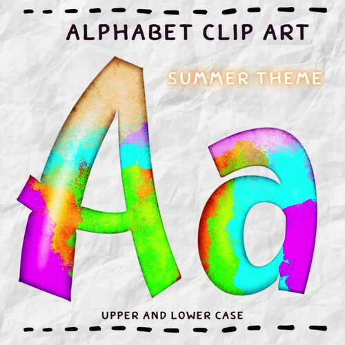 Alphabet clip art Splatter watercolor colorful summer, bulletin board, png