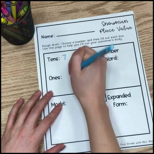 Place Value Snowman Craft - Winter Activities - First Grade | TPT