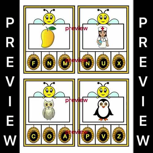 Beginning Sounds Spring Activities Picture Letter Match Clip Cards ...