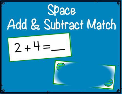 Space Addition & Subtraction 0-10 Number Sentence Match | TPT