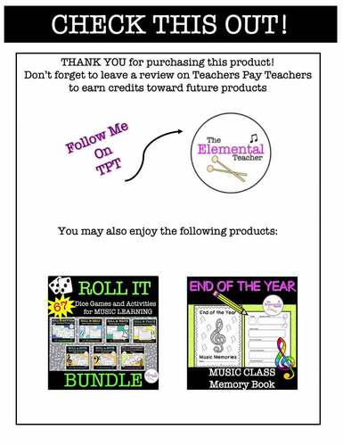 Outdoor Music Class Activities with End of the Year Review | TPT