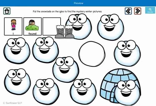 Winter Core Vocabulary Word AAC Boom Cards for Speech Therapy by ...