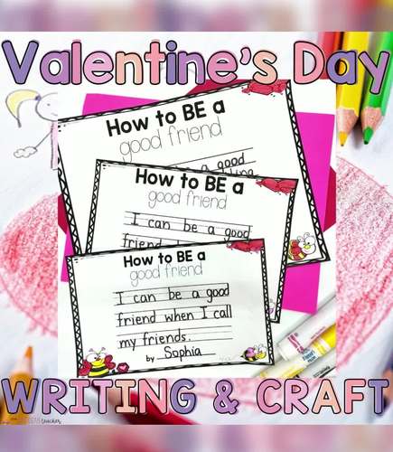 Valentines Day Craftivity and Writing Prompts by Suburban Teacher