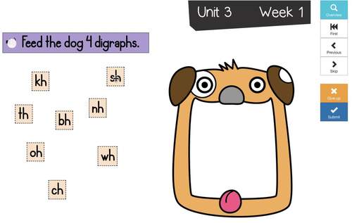 Level 1 | Unit 3 | Digraphs | BOOM CARDS | Fun Phonics by Teaching Literacy
