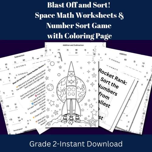 Grade 2 Math Worksheets & Number Sort Game–Addition, Subtraction, Mixed ...