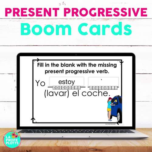 Present Progressive Spanish Boom Cards Spanish Digital Task Card ...