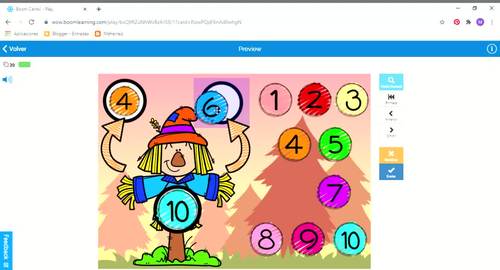 BOOM CARDS FALL:Games for NUMBERS BOND TO 10 | Digital Math Game