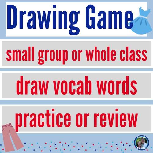 French Clothing Vocabulary Interactive Drawing Game les vêtements