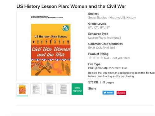 US History Lesson Plan: Women and the Civil War by Social Studies Studio