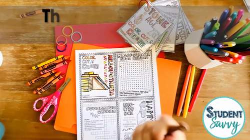 Ancient Mesopotamia Coloring Pages Notes Doodle Word Search Activities