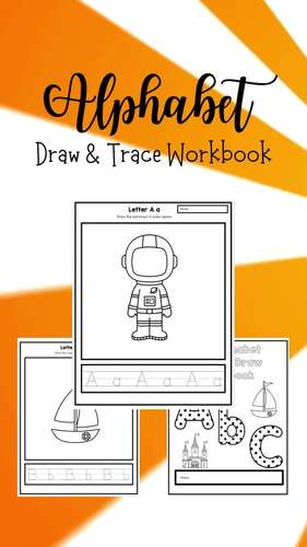 Alphabet Draw and Trace Workbook with Cover by Flower Power Teacher