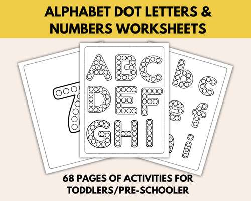 BUNDLE Dot a Letter-Dot Marker-A-Z Letter-Animal Theme-Numbers 1-10