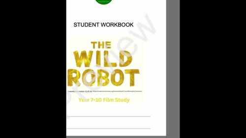The Wild Robot film study | Student Workbook | USA | TPT