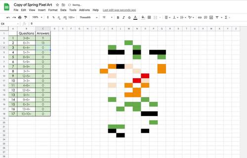 Springtime Math Pixel Art by Learning with Loughlin | TPT