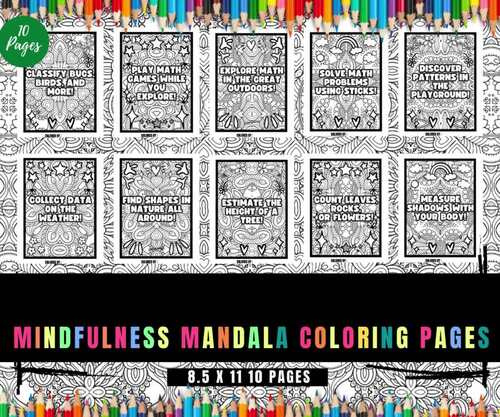Outdoor Math Activities Ideas Coloring Pages, Printable Word Wall, No Prep