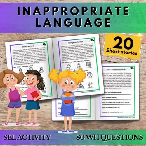 Inappropriate Mean Language Short Stories W/ Comprehension Worksheets ...