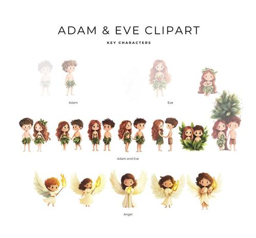Adam And Eve Clipart, Garden of Eden Clipart, Biblical Character, Bible ...