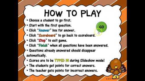 Counting Turkeys Powerpoint Game | Thanksgiving Games | Counting to 20