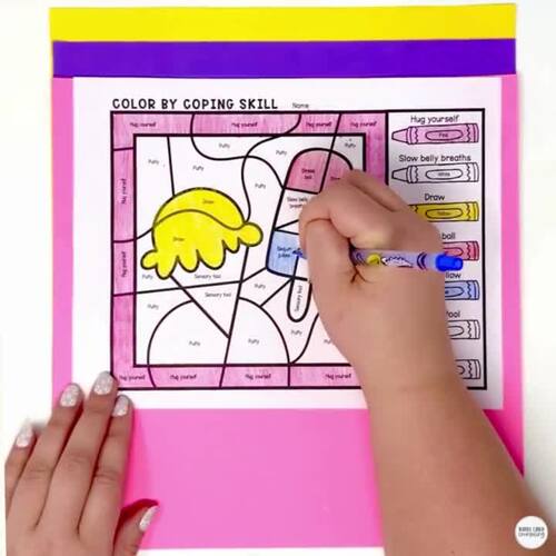 End of Year Color by Code Summer Feelings Labeling Emotions Matching Game