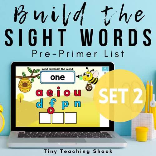 Sight Word Match and Build Boom Cards [Pre-Primer] by Tiny Teaching Shack