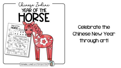 Year of the Horse • Chinese New Year Directed Drawing • Chinese Zodiac