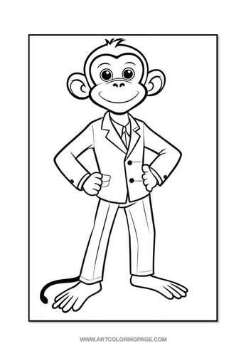 Monkey Coloring Pages Vol 2: For Kids - Monkey at Work Coloring Sheets