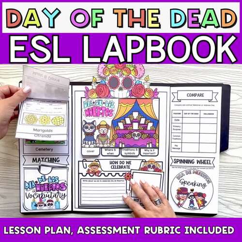 Dia de Muertos -Day of the Dead Lapbook-ESL Holiday Writing Craft Unit ...