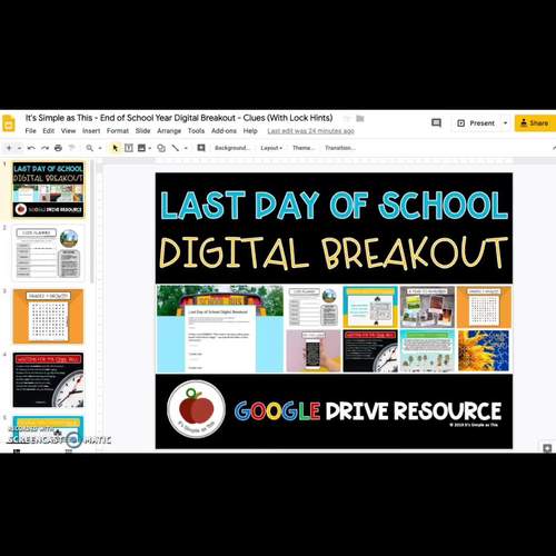 End of School Year Breakout - Last Day Escape Room - Activities Digital ...