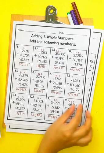 5-Digit Addition and Subtraction Worksheet by The Joy in Teaching