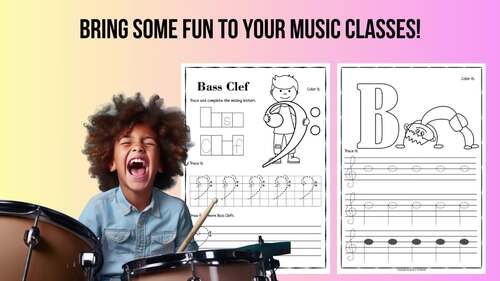 Music Notes Tracing Worksheets for Kids Bundle | Drawing Notes on the Staff