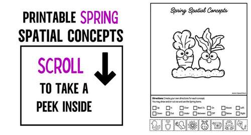 Spring Spatial Concepts for Speech Therapy by Jennie's Speech Room