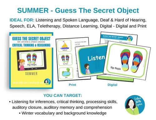 SUMMER GUESS THE SECRET OBJECT Inferences Comprehension DHH Hearing Loss