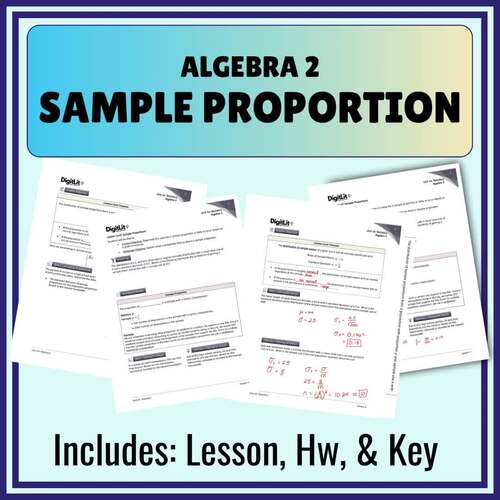 Sample Proportion Guided Notes, Worksheets, Homework 10th-12th Grade ...