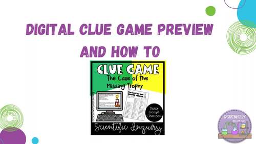 Digital Clue Game, Scientific Inquiry Inferences & Observations, Back ...