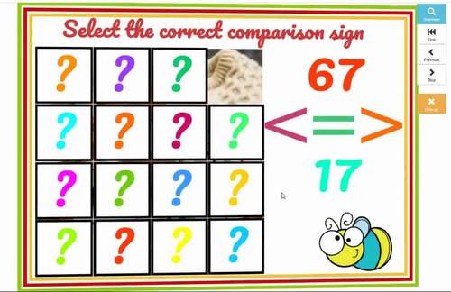 Fall Math Mystery Picture Comparing Numbers to 100 Boom Cards Math Puzzle