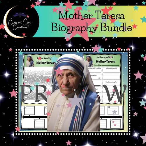 Women's History Mother Teresa Biography Bundle Research Project | TPT